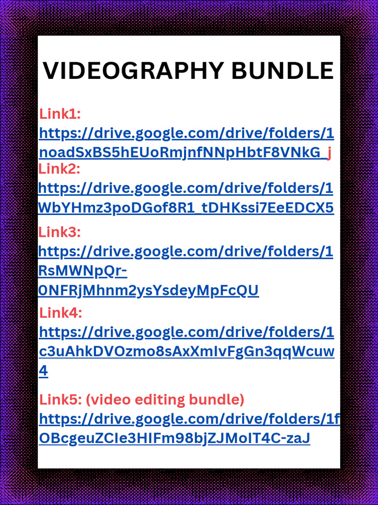 Videography Bundle Links | PDF