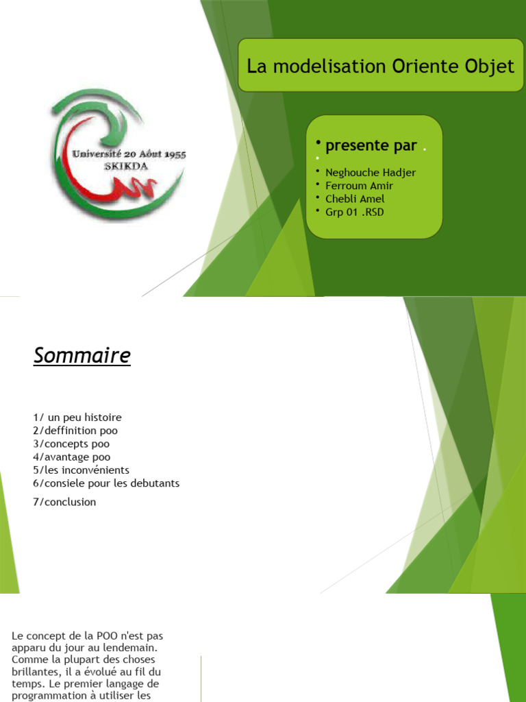 Presentation 1 | PDF | Programmation orientée objet | Classe (informatique)