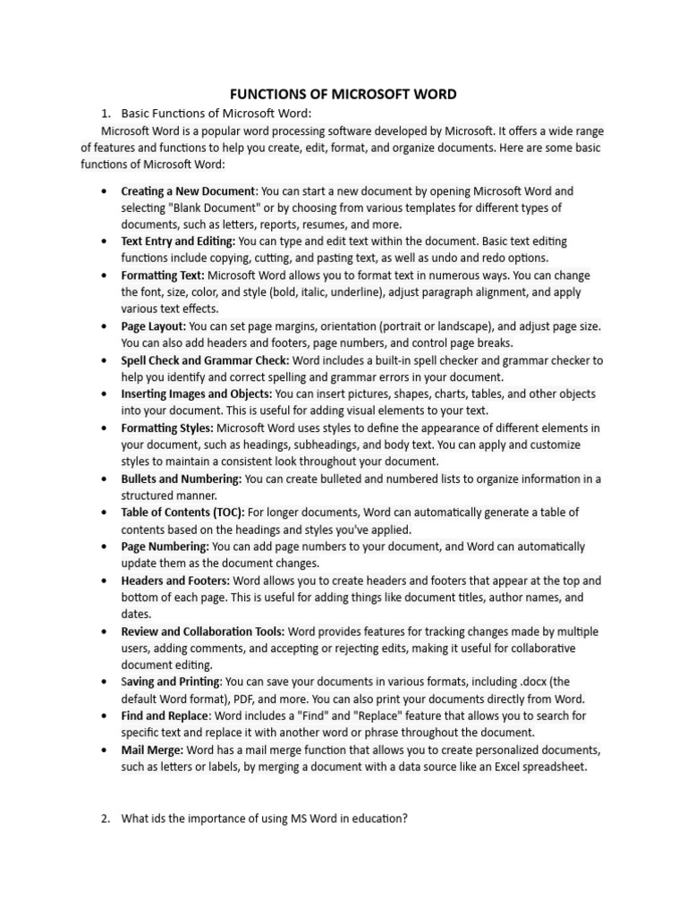 MS WORD Assignment | PDF | Microsoft Word | Computing