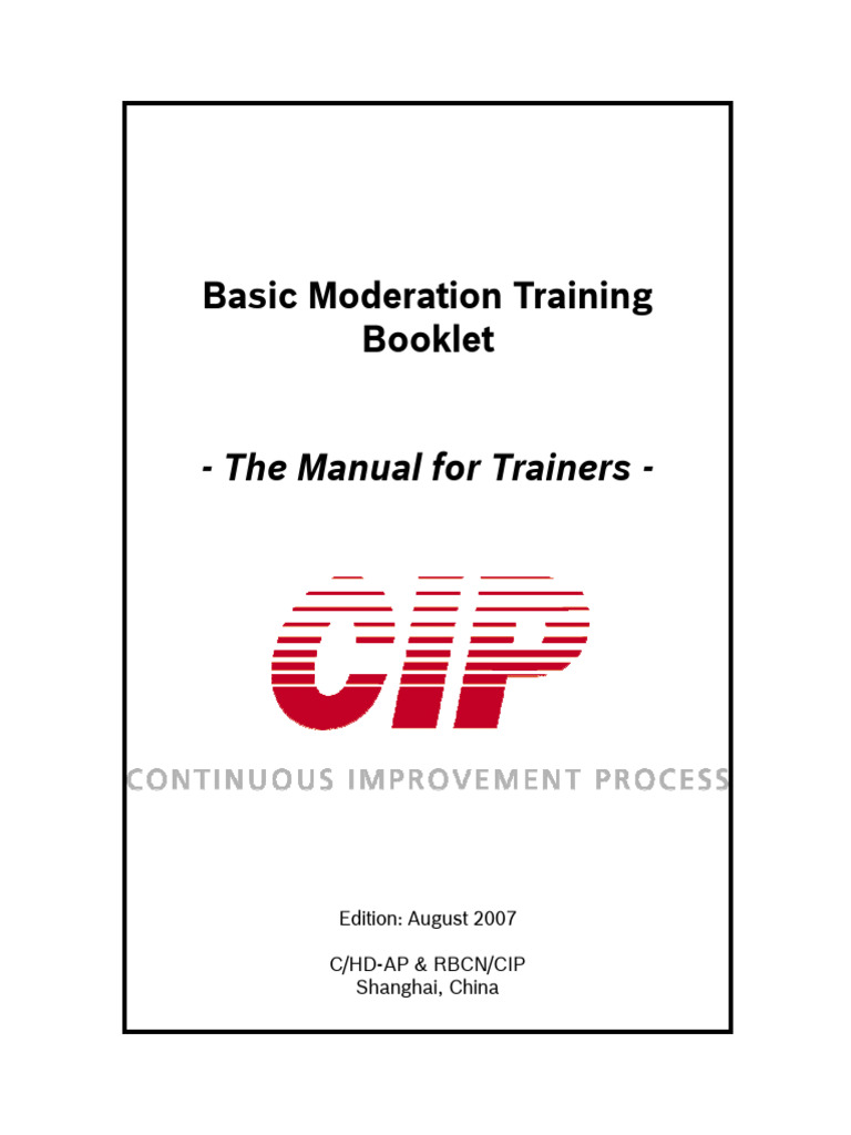 Basic_Moderation_Training_Booklet | PDF | Brainstorming
