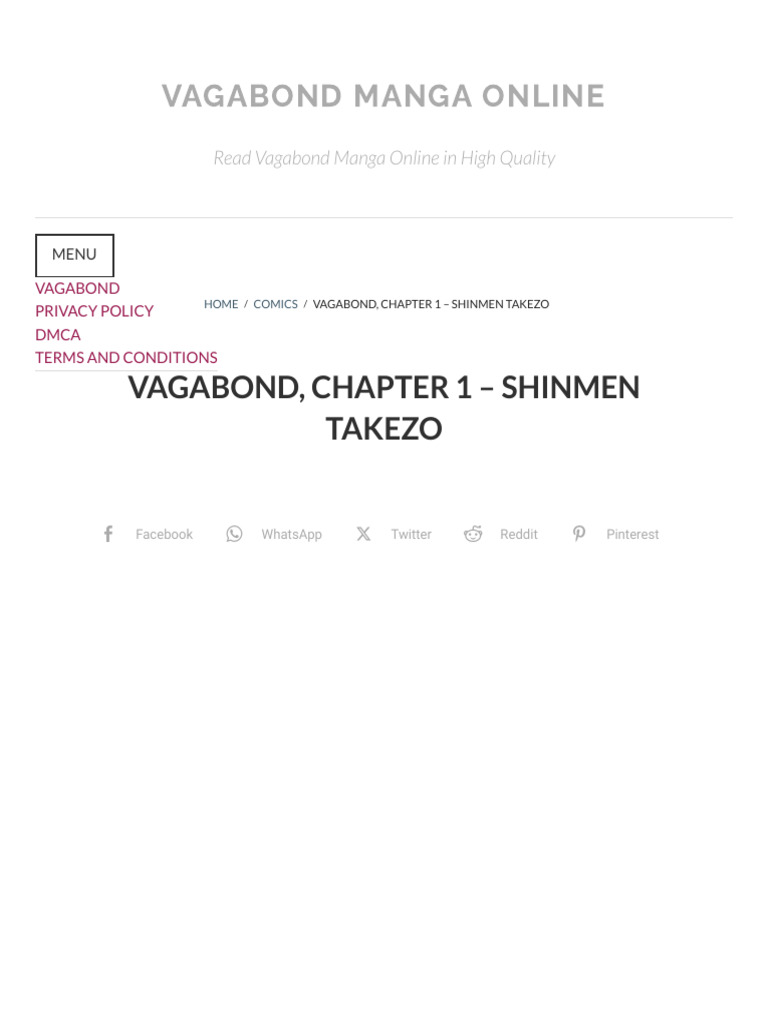 Vagabond, Chapter 1 - Shinmen Takezo - Vagabond Manga Online | PDF ...