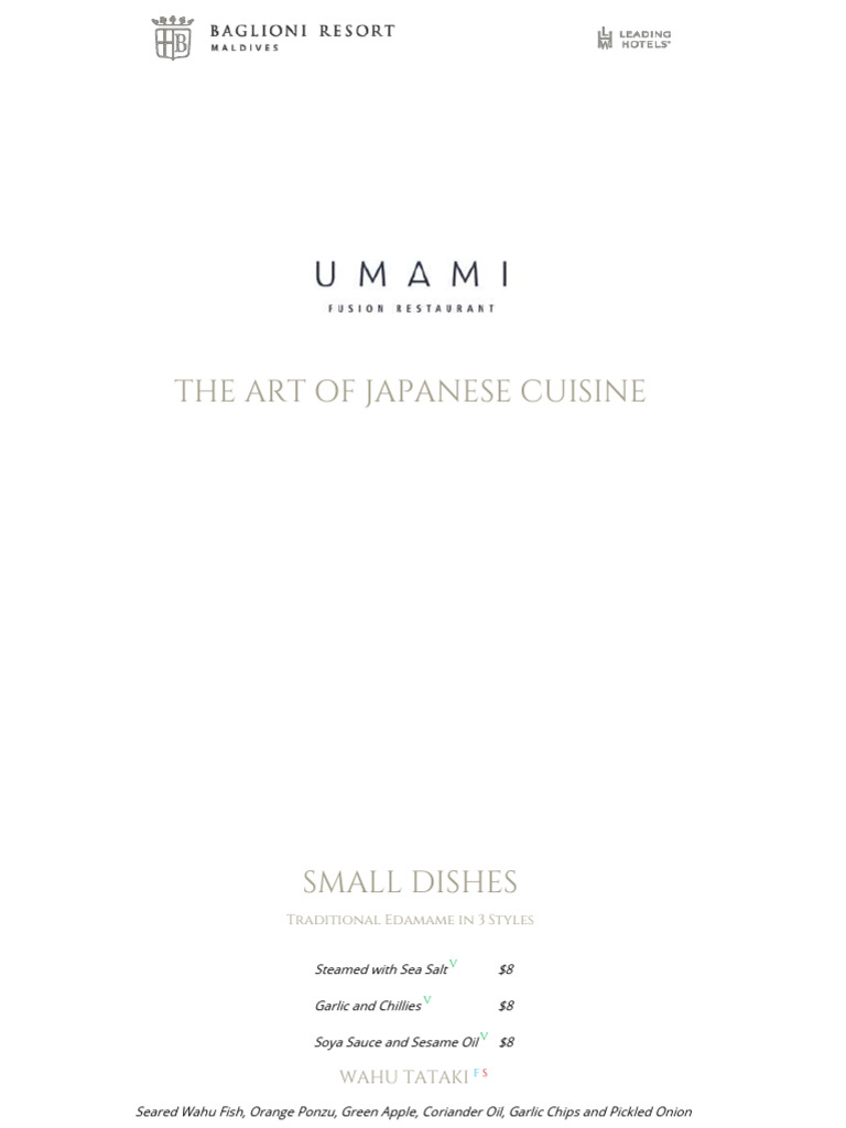 Umami Restaurant Menu 2021 | PDF | Sushi | Japanese Cuisine