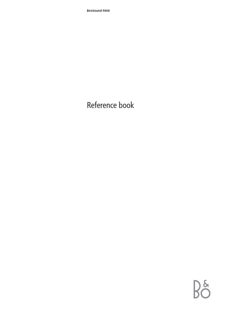 BeoSound 9000 Reference Book Guide | PDF | Compact Disc | Loudspeaker