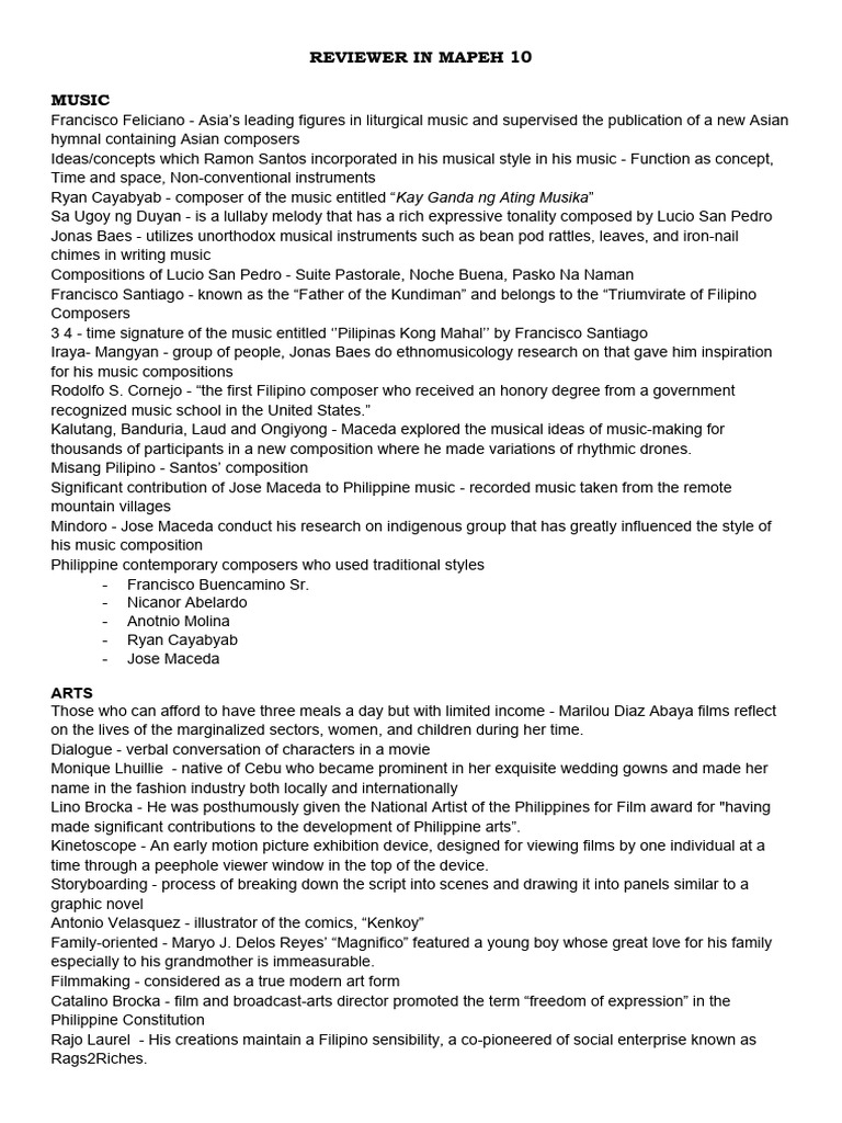 Reviewer in Mapeh 10 Q3 Periodical 1 | PDF | Global Health | World Health Organization