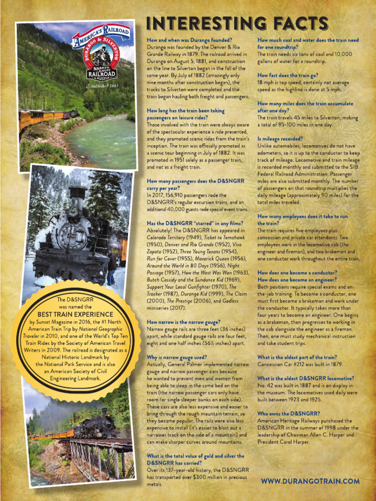 DSNGRR Interesting Facts 2018 | PDF