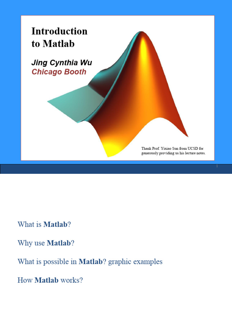 Mfiles41100 Matlab Intro | PDF | Matrix (Mathematics) | Matlab Mfiles41100 Matlab Intro | PDF | Matrix (Mathematics) | Matlab