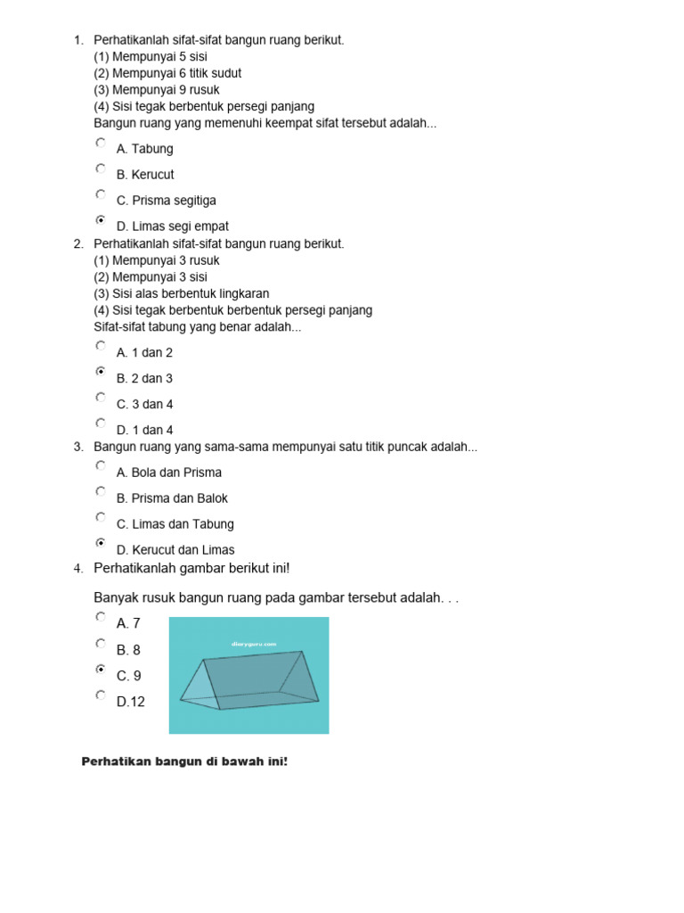 Soal MTK Bangun Ruang | PDF