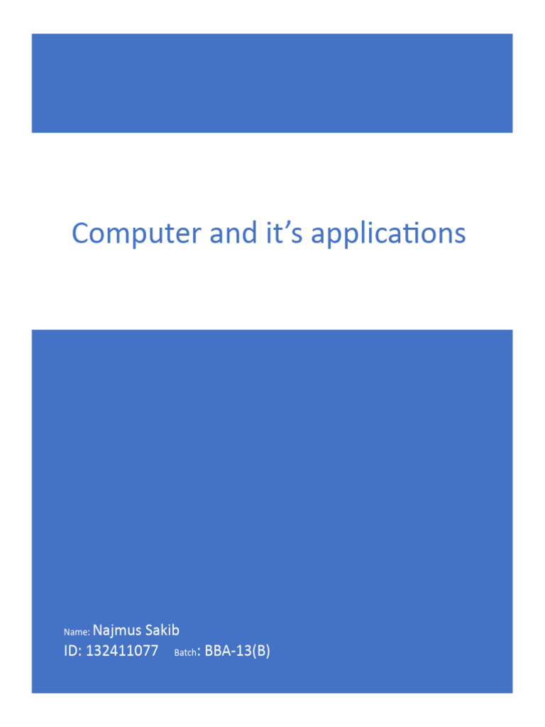 CA Assignment | PDF | Input/Output | Computer Hardware