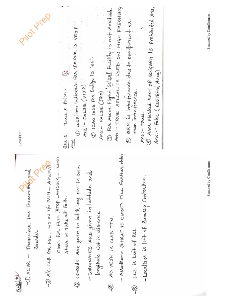RTR (A) PART 1 Q5 @PilotPrep | PDF