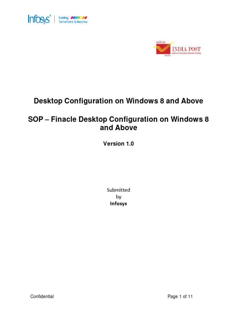SOP Desktop Finacle Configuration On Win8 and Above | PDF | Windows 8 | 64 Bit Computing