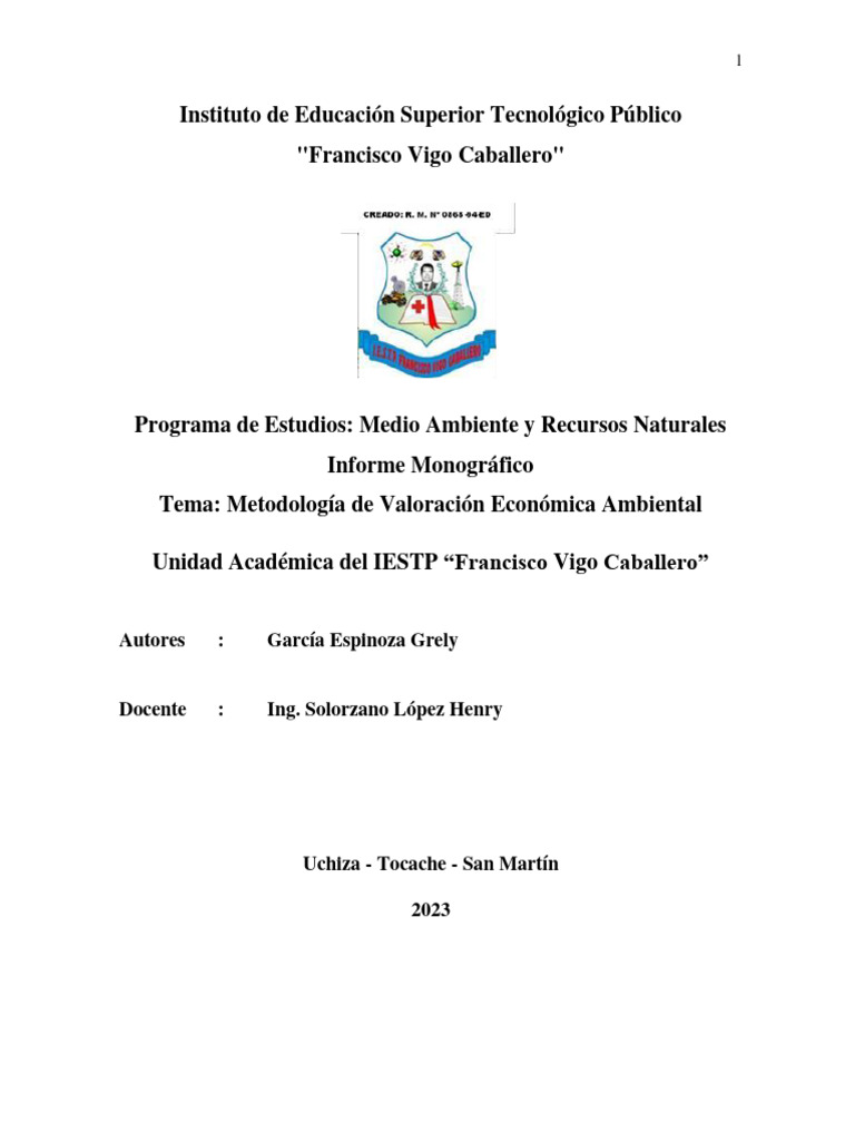 Grely Informe | PDF | Entorno natural | Costo