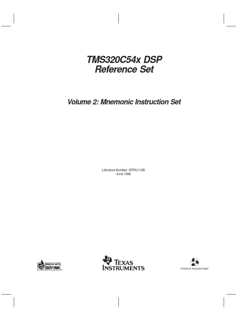 TMS320C54x DSP Mnemonic Instruction Set | PDF | Assembly Language | Digital Signal Processor