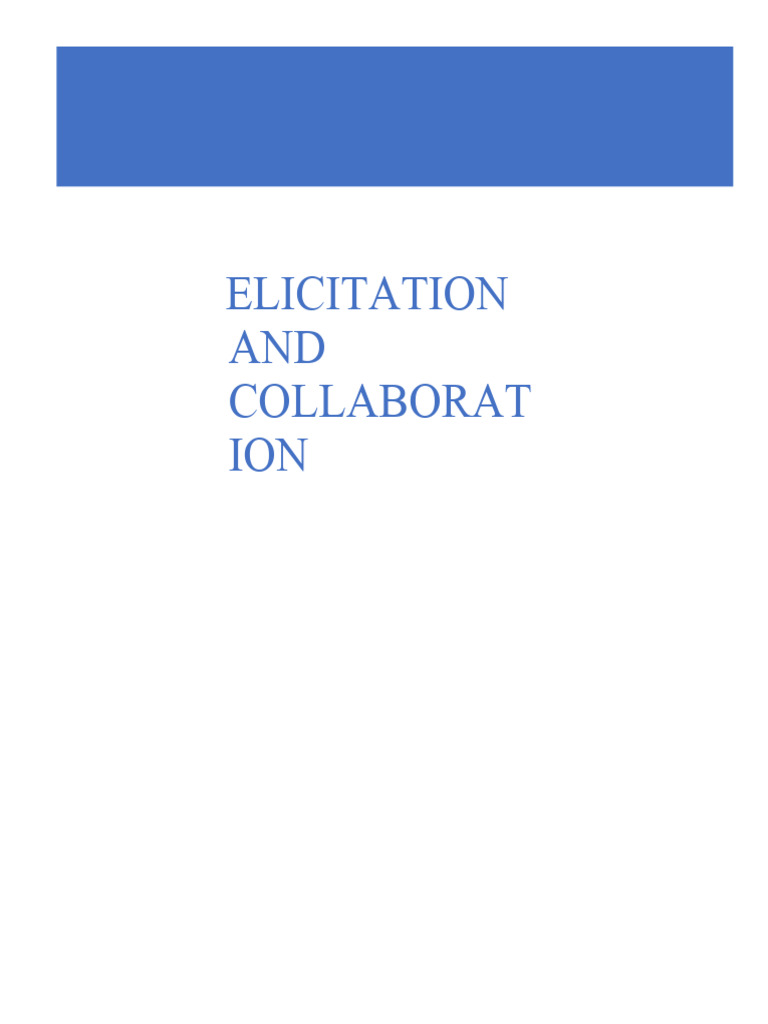 3 - Elicitation and Collaboration | PDF | Business Analysis | Information