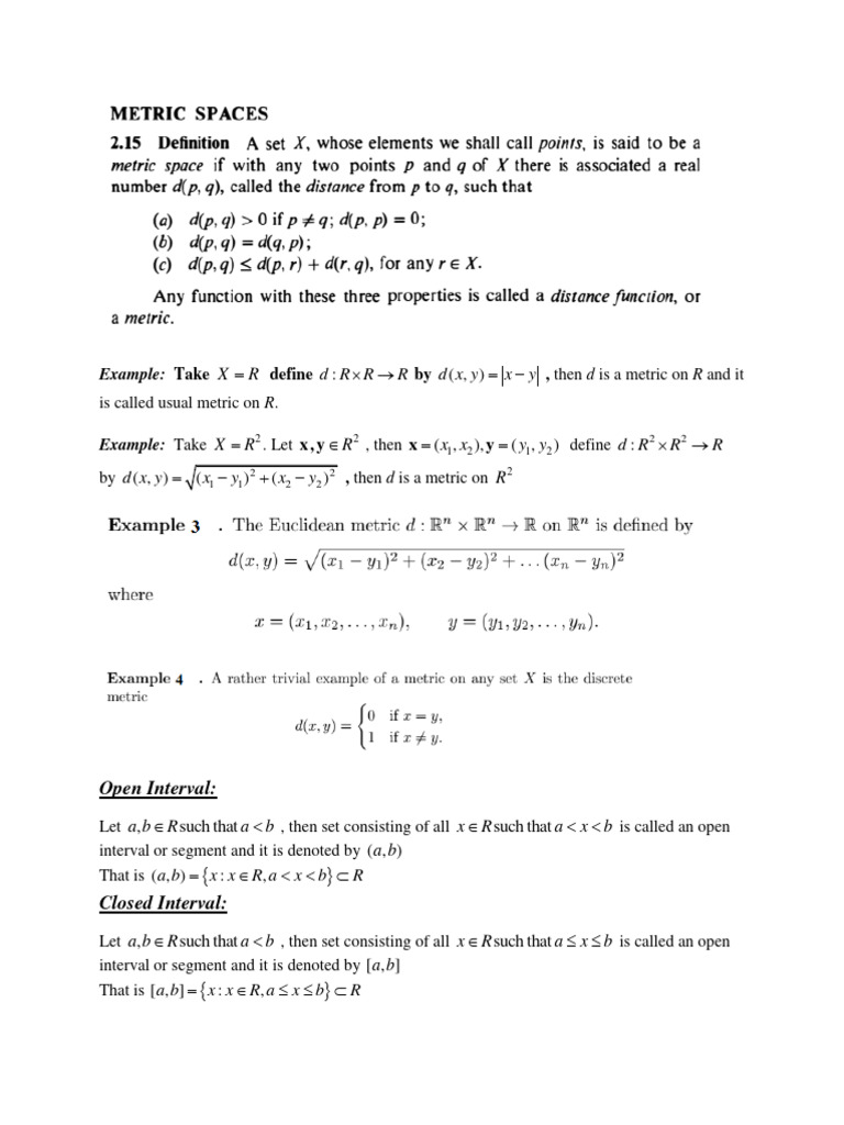Basics of Metric Space | PDF | Real Number | Mathematical Objects