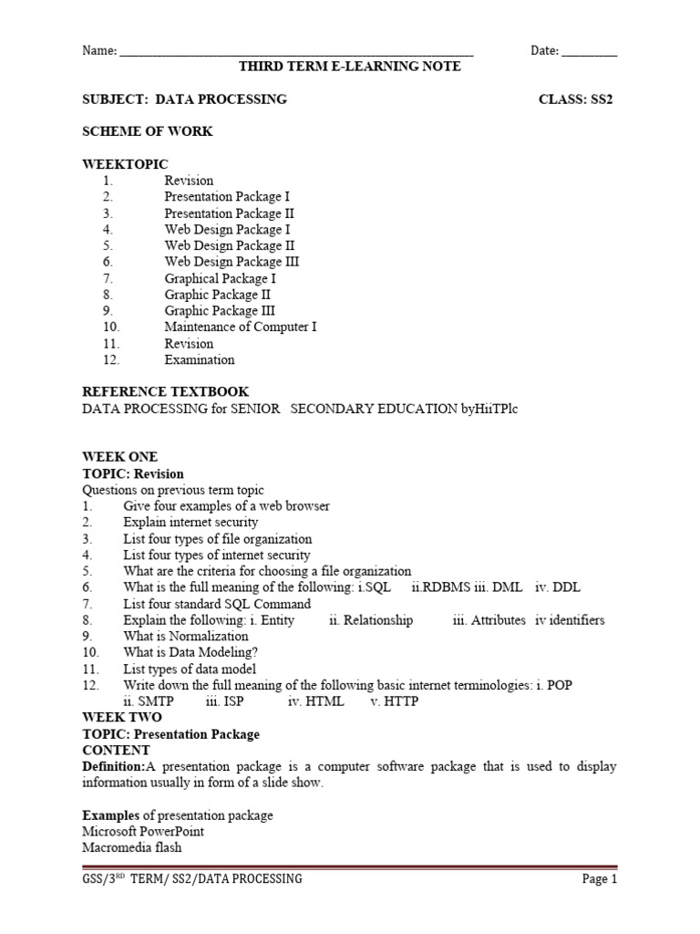 3rd Term s2 Data Processing | PDF | World Wide Web | Internet & Web