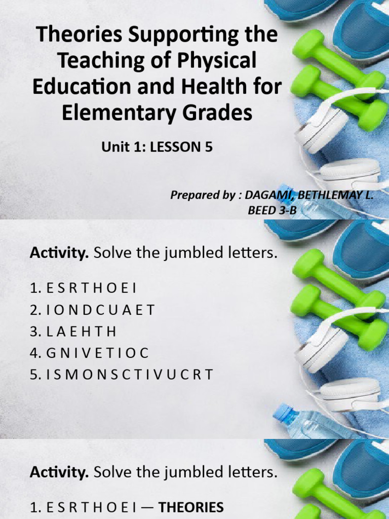 PEH-Unit-1-Lesson-5 | PDF | Constructivism (Philosophy Of Education) | Learning Theory (Education)