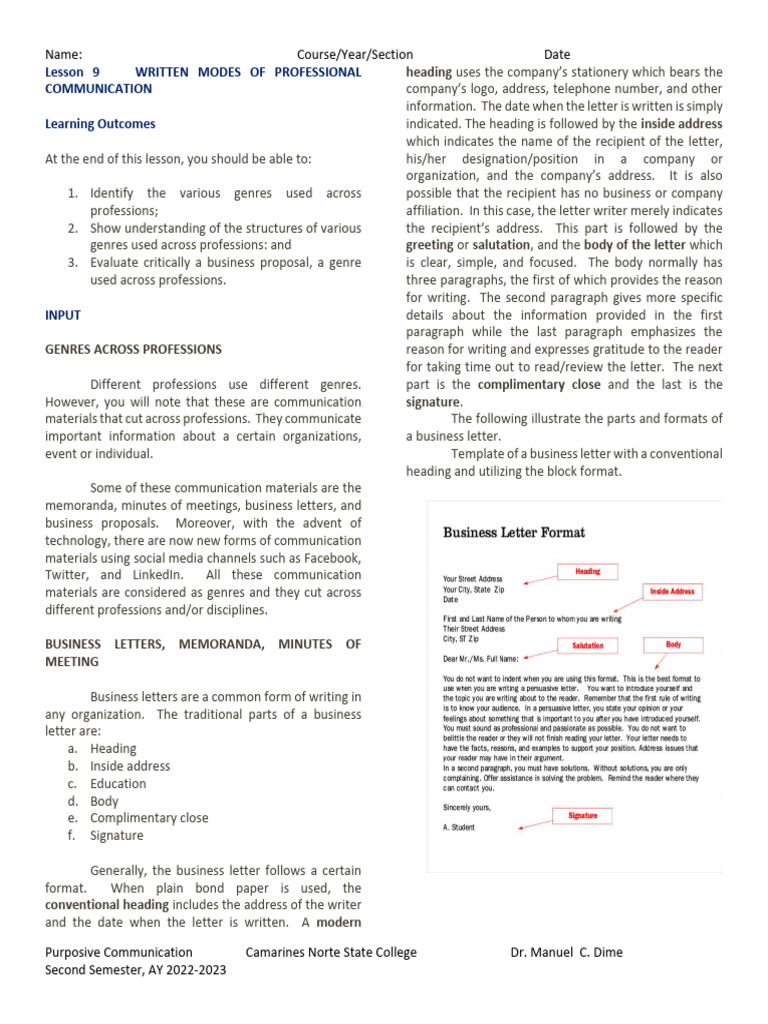Professional Communication Genres | PDF | Memorandum | Social Media