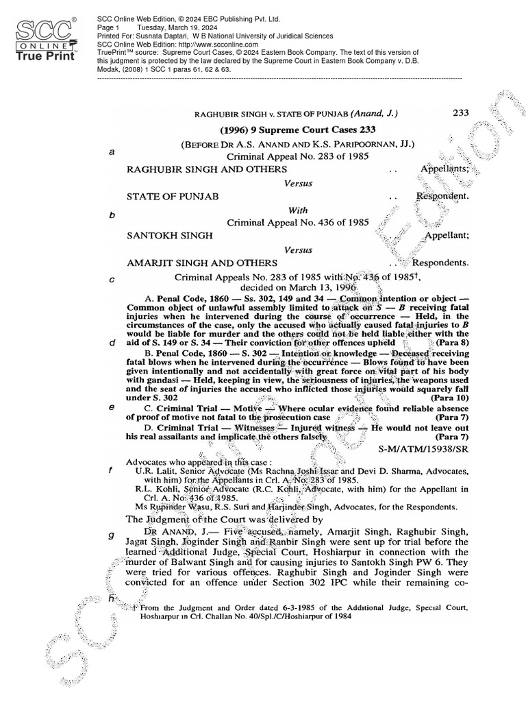 SCC Case | PDF | Justice | Crime & Violence