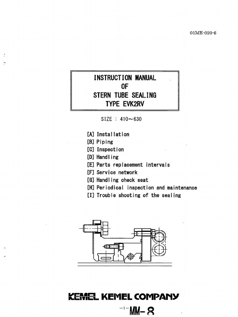 MM-8 Inst. Manual For Stern Tube Sealing | PDF