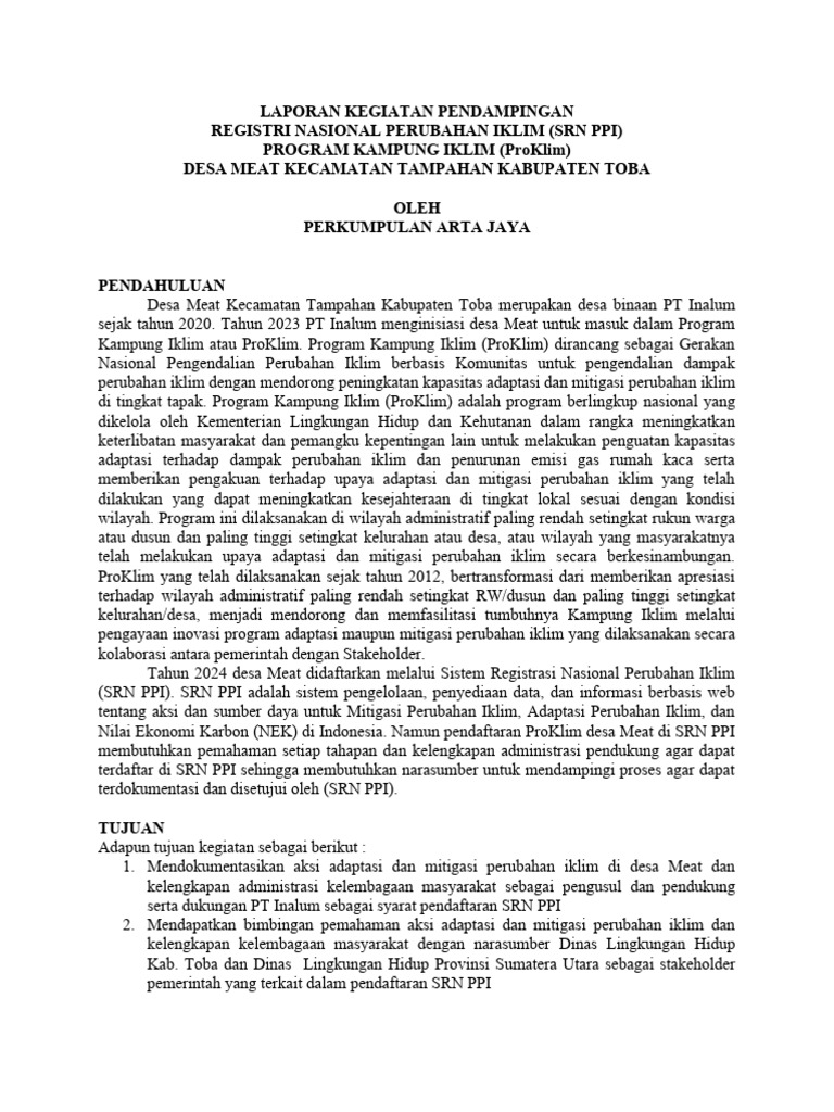 LAPORAN KEGIATAN PENDAMPINGAN SRN PPI April 2024_desa meat | PDF