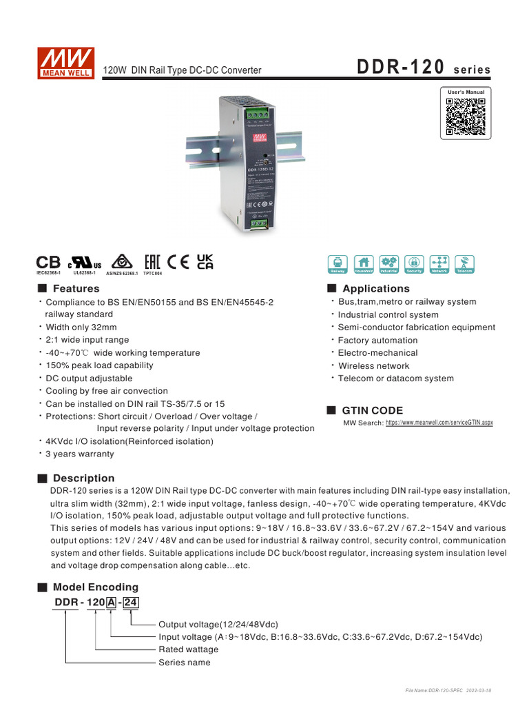 DDR-120-SPEC | PDF | Electromagnetic Compatibility | Mosfet
