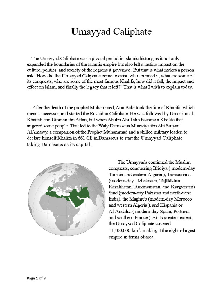 Umayyad Caliphate Pdf Caliphate Middle East