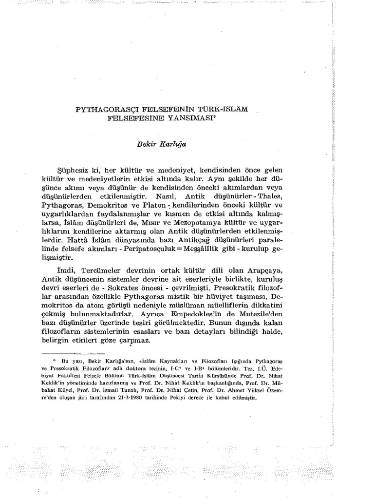 Pythagoras Felsefenin T RK Slam Felsefesine Yans Mas 15546