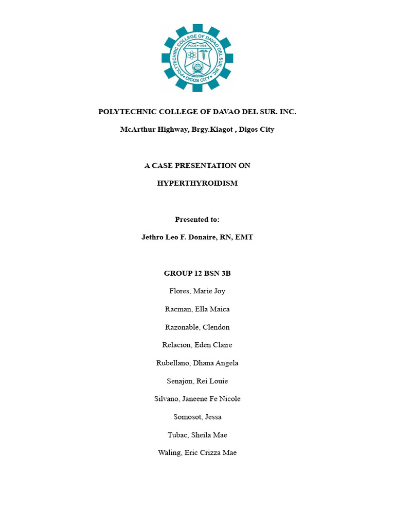 Hyperthyroidism Pdf Hyperthyroidism Thyroid