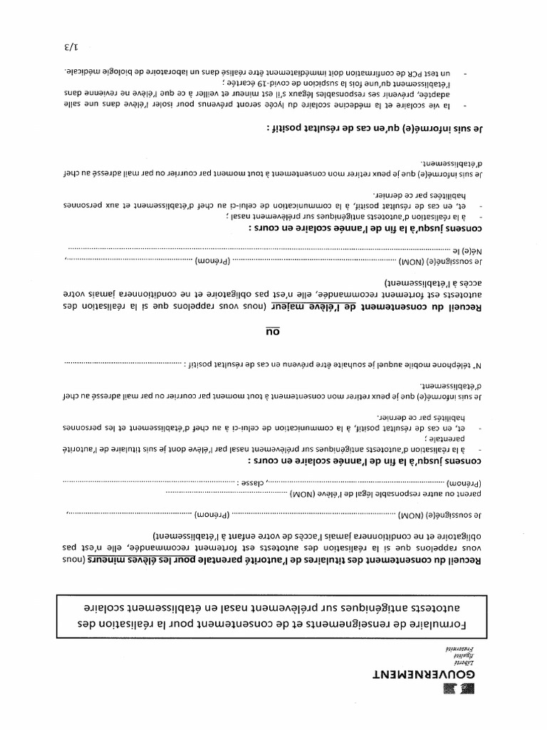 Formulaire de Consentement | PDF