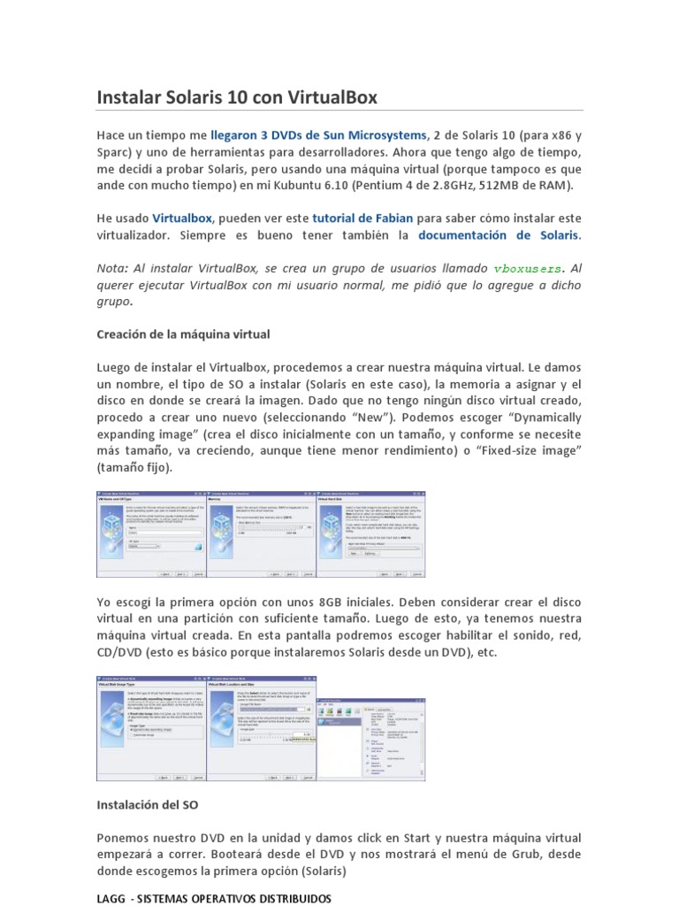 SOD - Instalar Solaris 10 Con Virtual Box | PDF | Windows XP | Máquina ...
