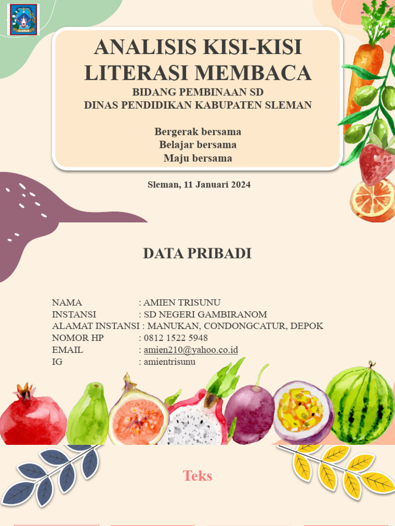 1335 - Analisis Kisi Kisi Literasi Membaca Disdik Sleman | PDF