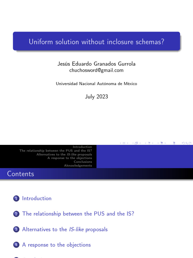 Uniform Solution Without Inclosure Schemas | PDF | Contradiction | Epistemology