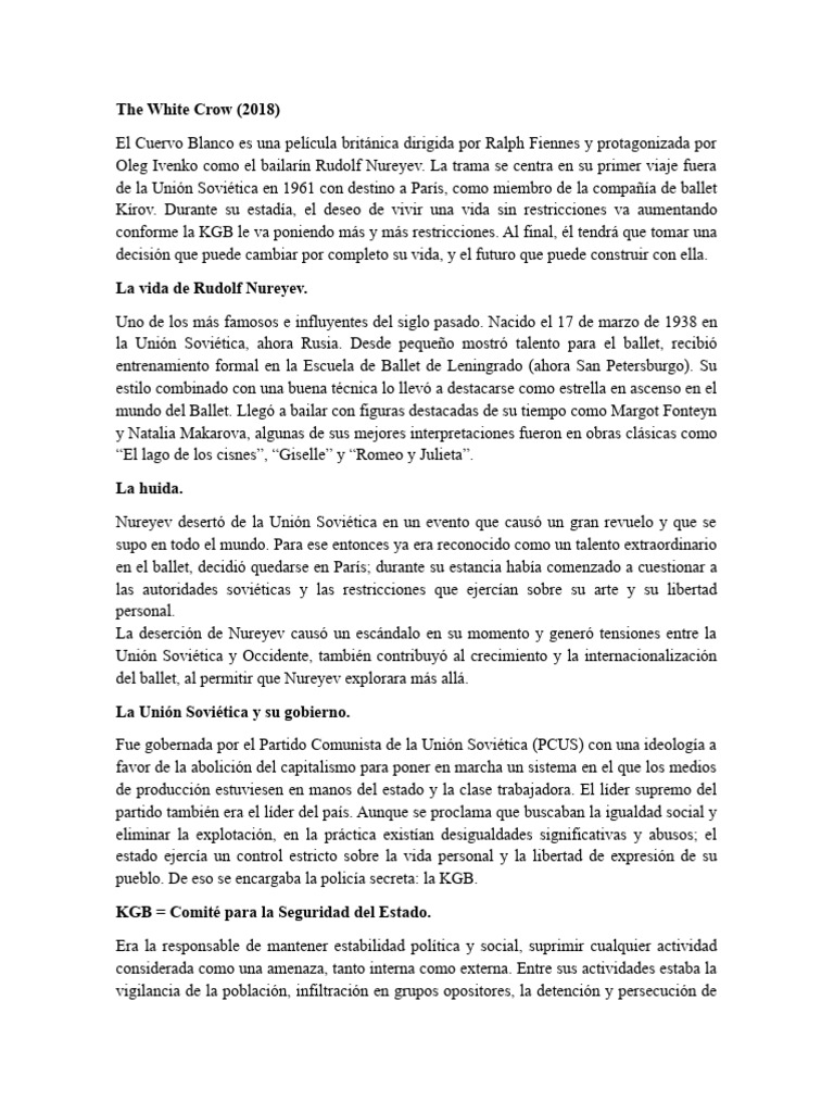 Datos para Infografía - The White Corv | PDF