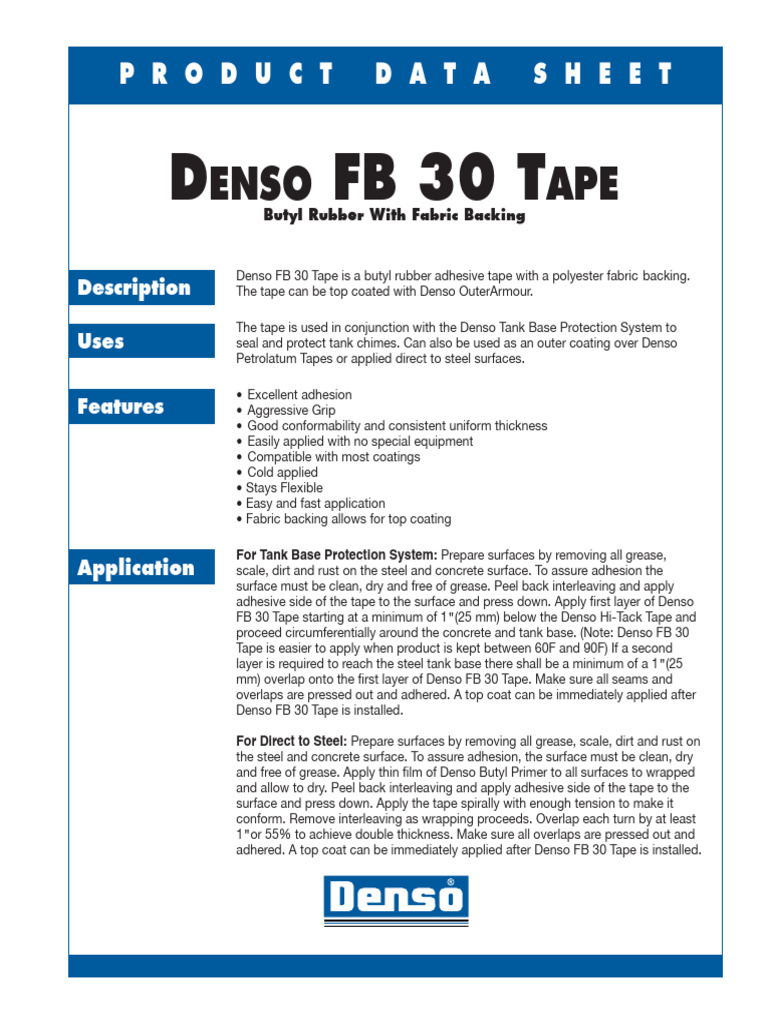 Denso-FB-30-Tape | PDF | Adhesive | Materials