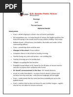 Mind Map - The Last Lesson (Flamingo) (Class 12) | PDF