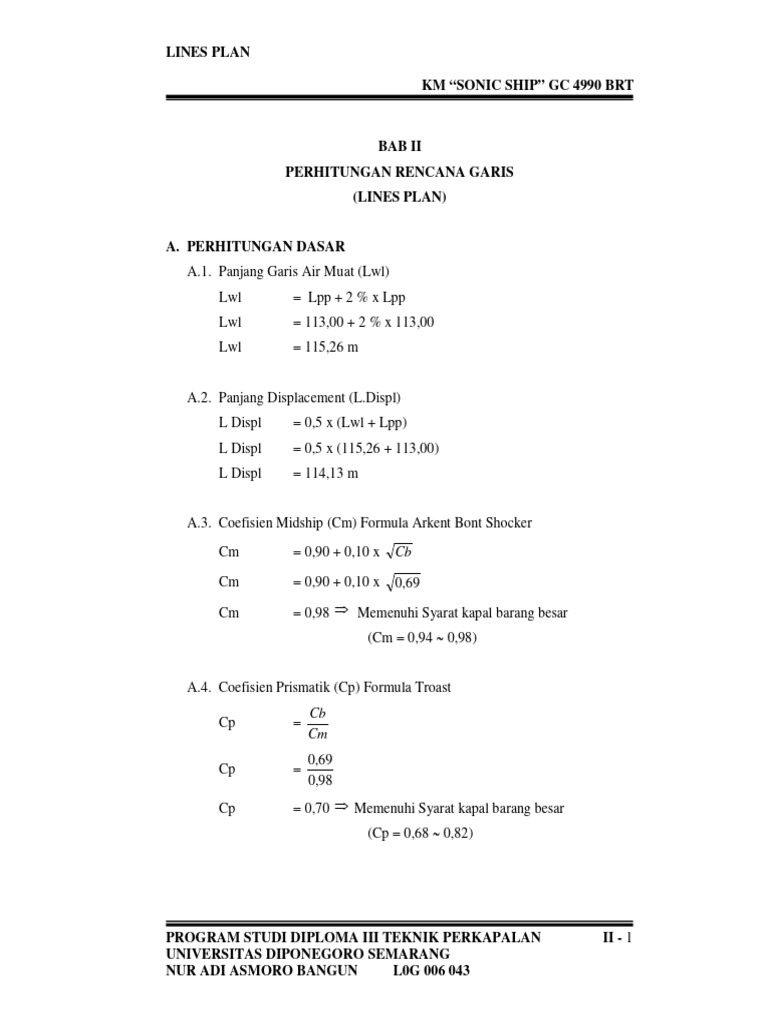Lines Plan | PDF | Metode & Bahan Ajar