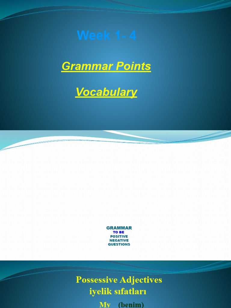 Week 1-4: Grammar Points Vocabulary | PDF