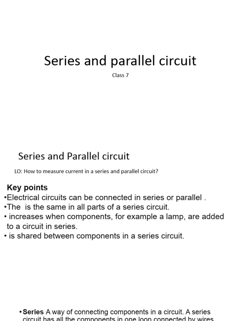 Series and Parallel Circuits | PDF | Series And Parallel Circuits | Switch