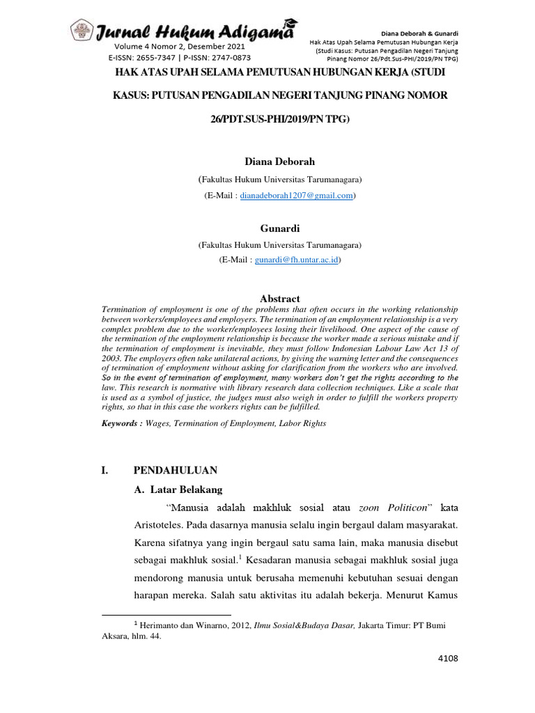 Jurnaladm, 4108 - 4127 Diana Deborah | PDF | Employment | Labor