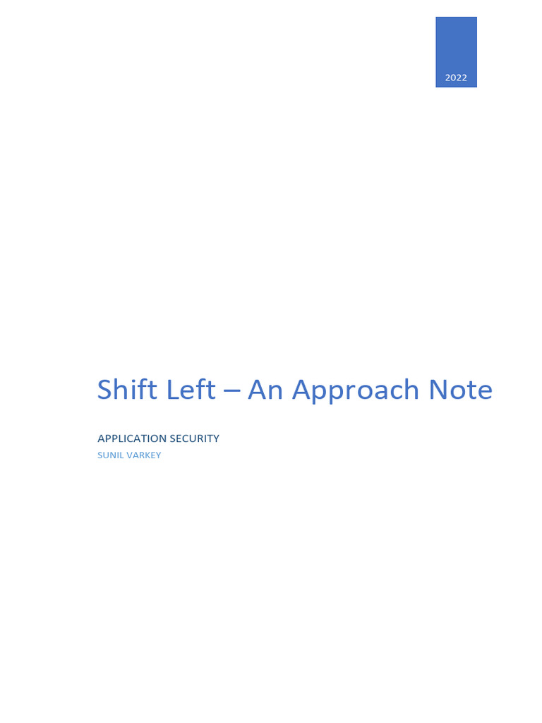Shift Left An Approach Note 1668503162 | PDF | Vulnerability (Computing ...
