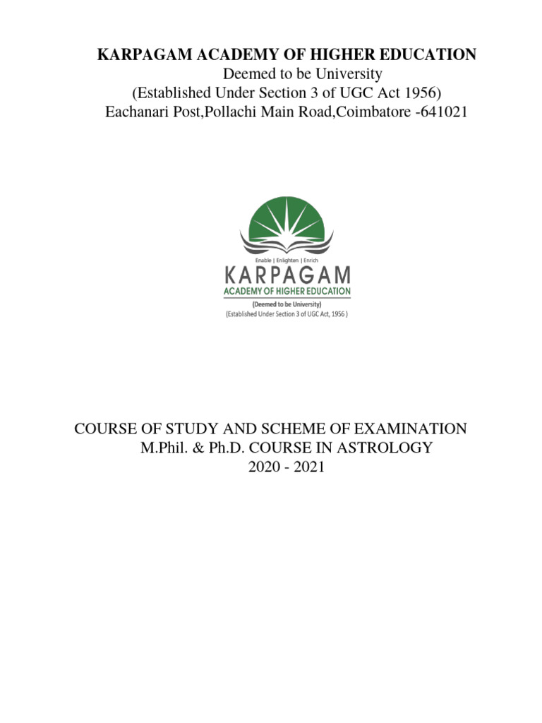 2020-2021-M Phil - PH D - Syllabus | PDF | Astronomy | Astrology