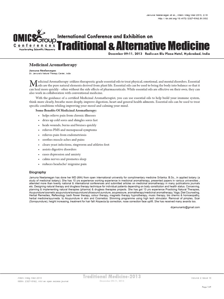 Traditional and Alternative Medicine Med (1) | PDF | Aromatherapy | Alternative Medicine