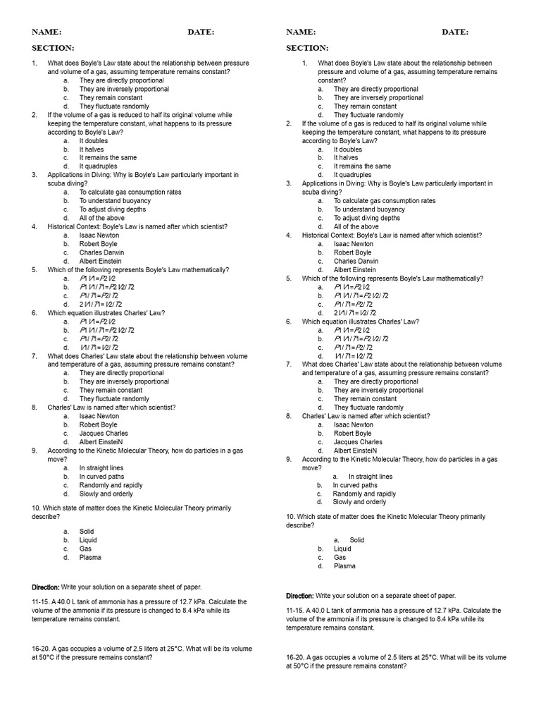 SUMMATIVE MODULE 1 | PDF | Gases | Thermodynamics