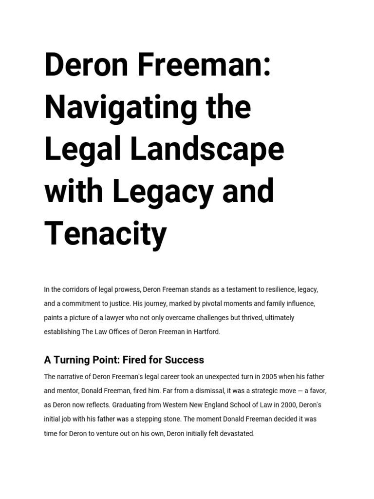 Deron Freeman Navigating The Legal Lands | PDF | Law