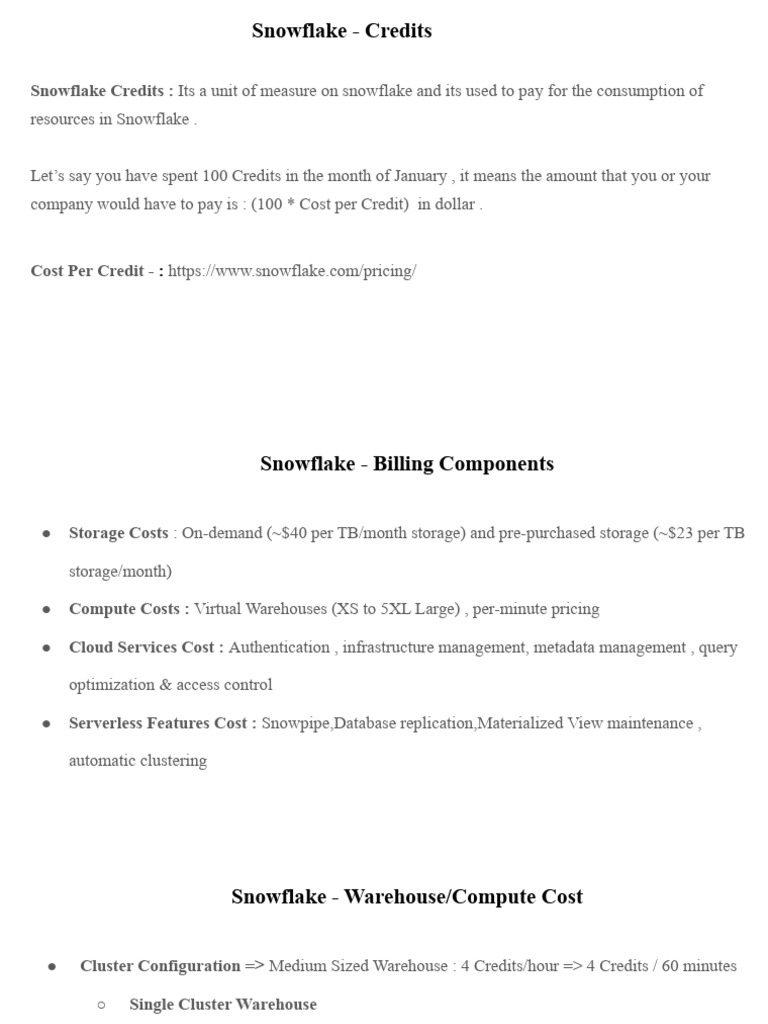 Snowflake - Billing Components | PDF | Cloud Computing | Sql