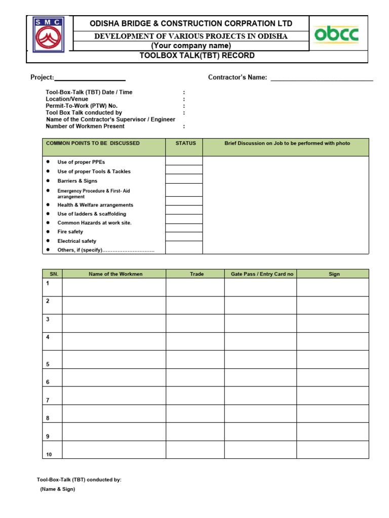 SMC TBT Format | PDF