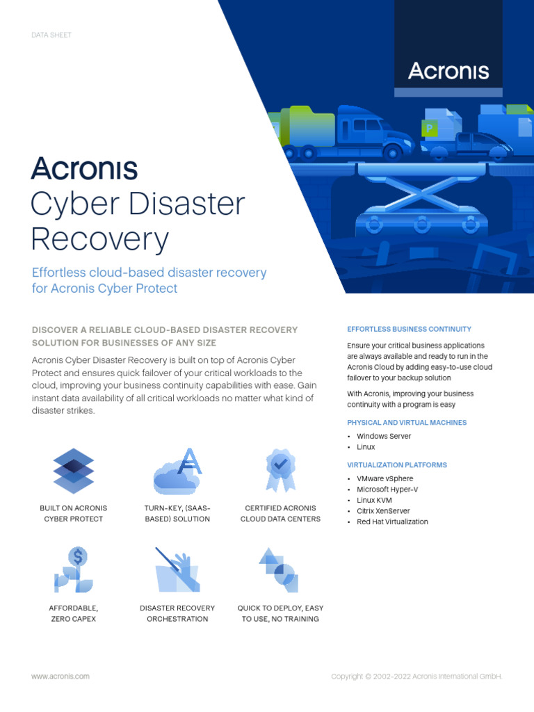 Data Sheet Acronis Cyber Disaster Recovery EN US 220919 | Download Free PDF | Cloud Computing ...
