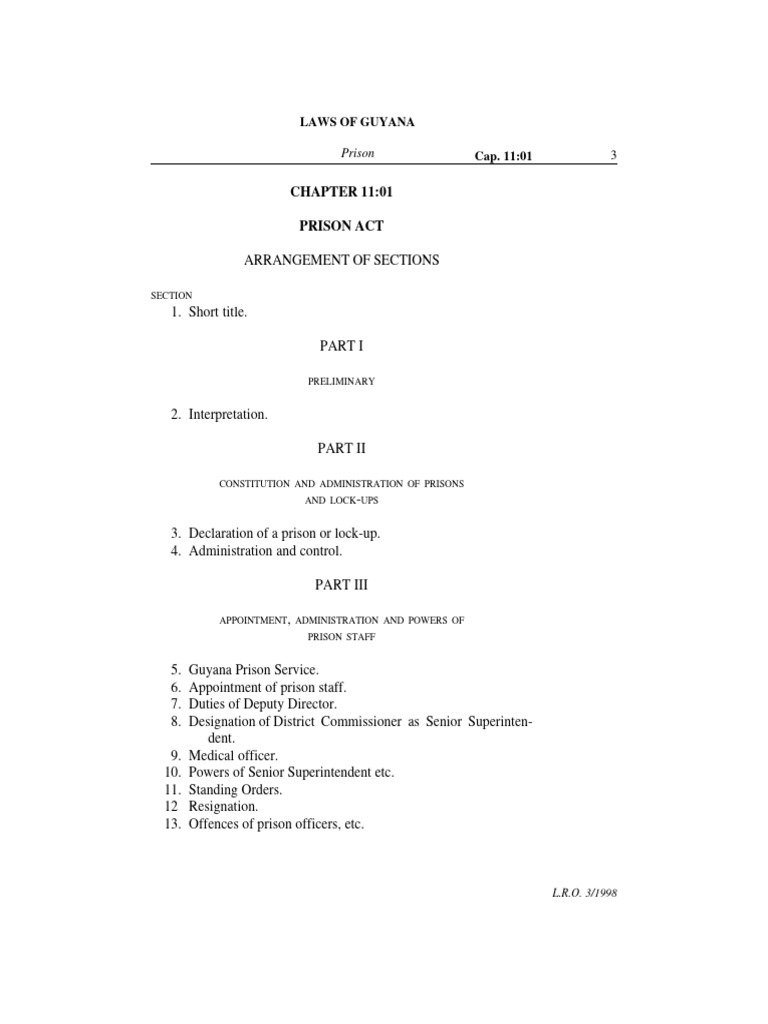 Prison-Act | PDF | Detention (Imprisonment) | Arrest Warrant