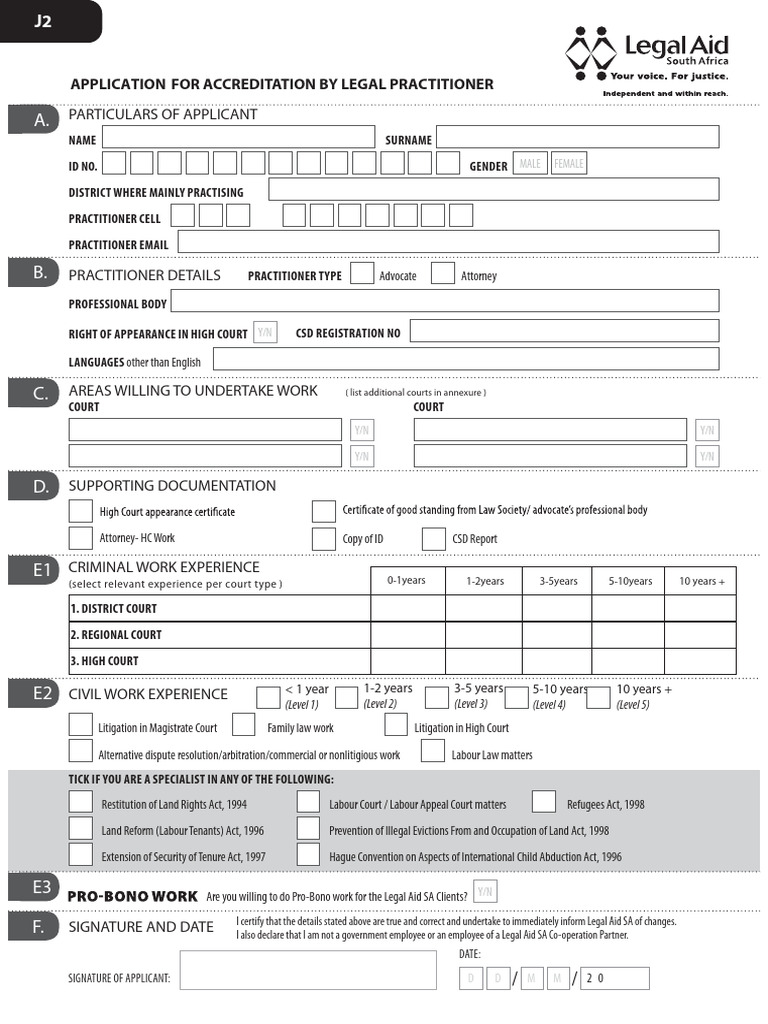 Legal Aid SA Accreditation Form | PDF | Justice | Crime & Violence