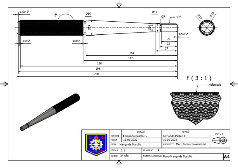 Plano-Mango de Martillo | PDF